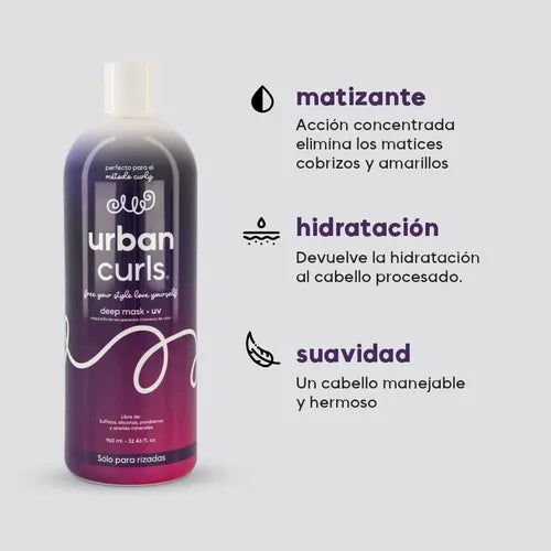 KIT URBAN CURL (deep- mask-uv + reaviva rizos) – PORTUR